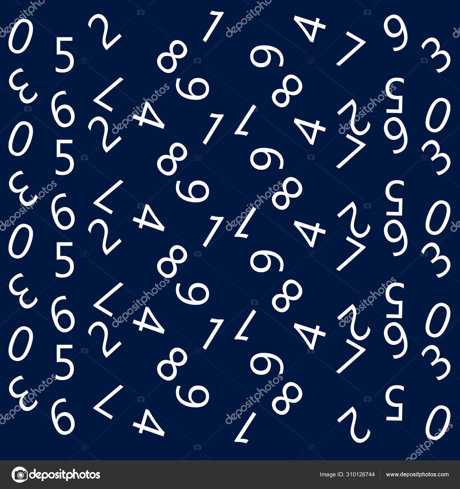 Numbers wallpaper, illustration, vector on white background. Stock ...