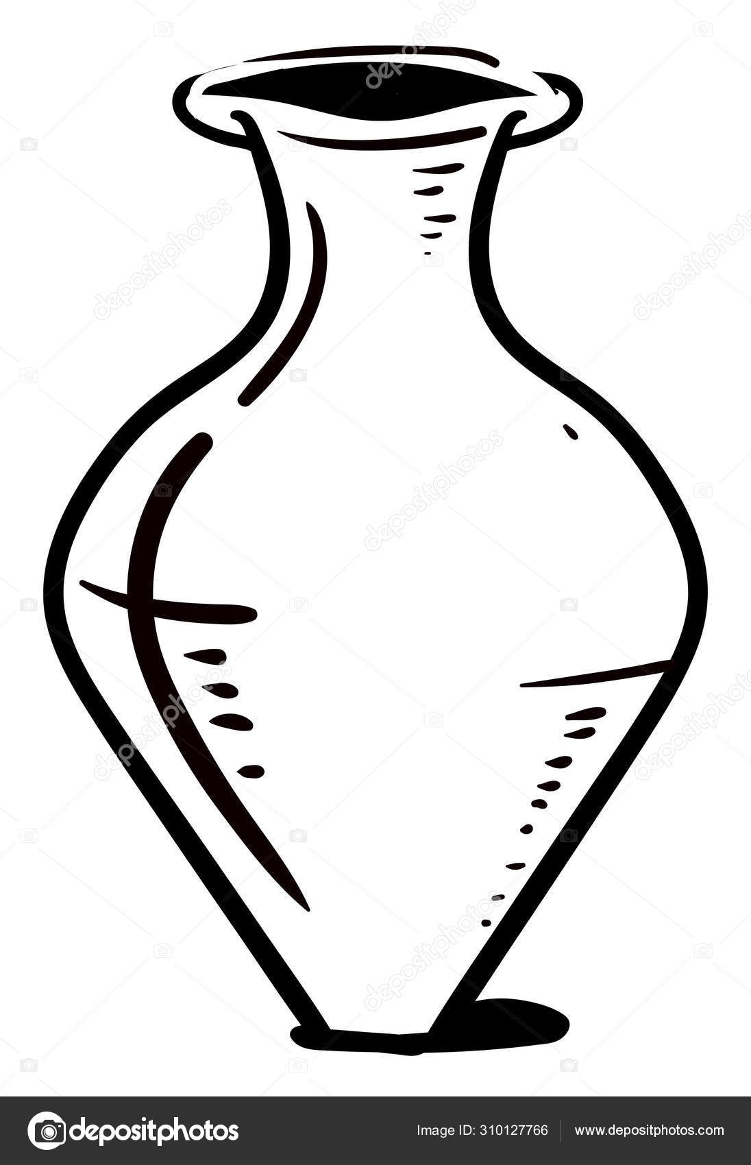 Vase drawing, illustration, vector on white background. Stock Vector by ...