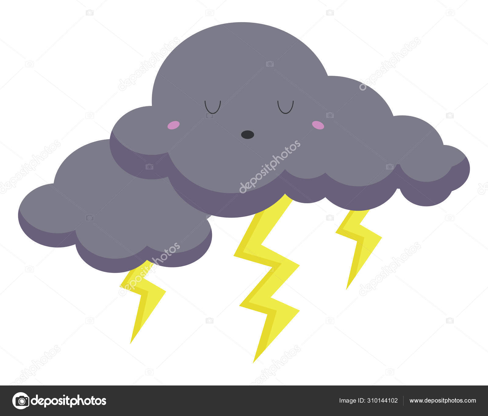 Trueno, ilustración, vector sobre fondo blanco . Vector de stock ...