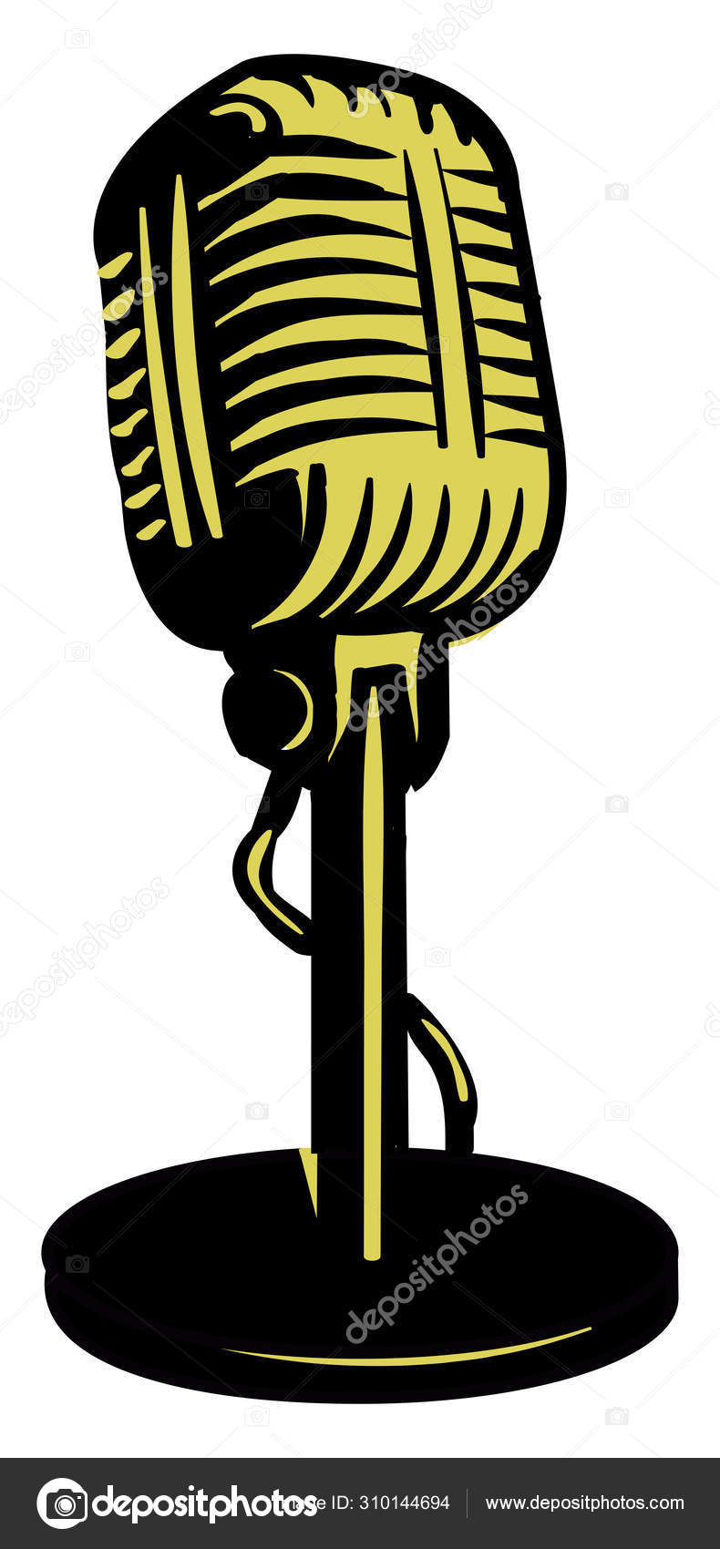 Vintage Microphone Stand Clip Art