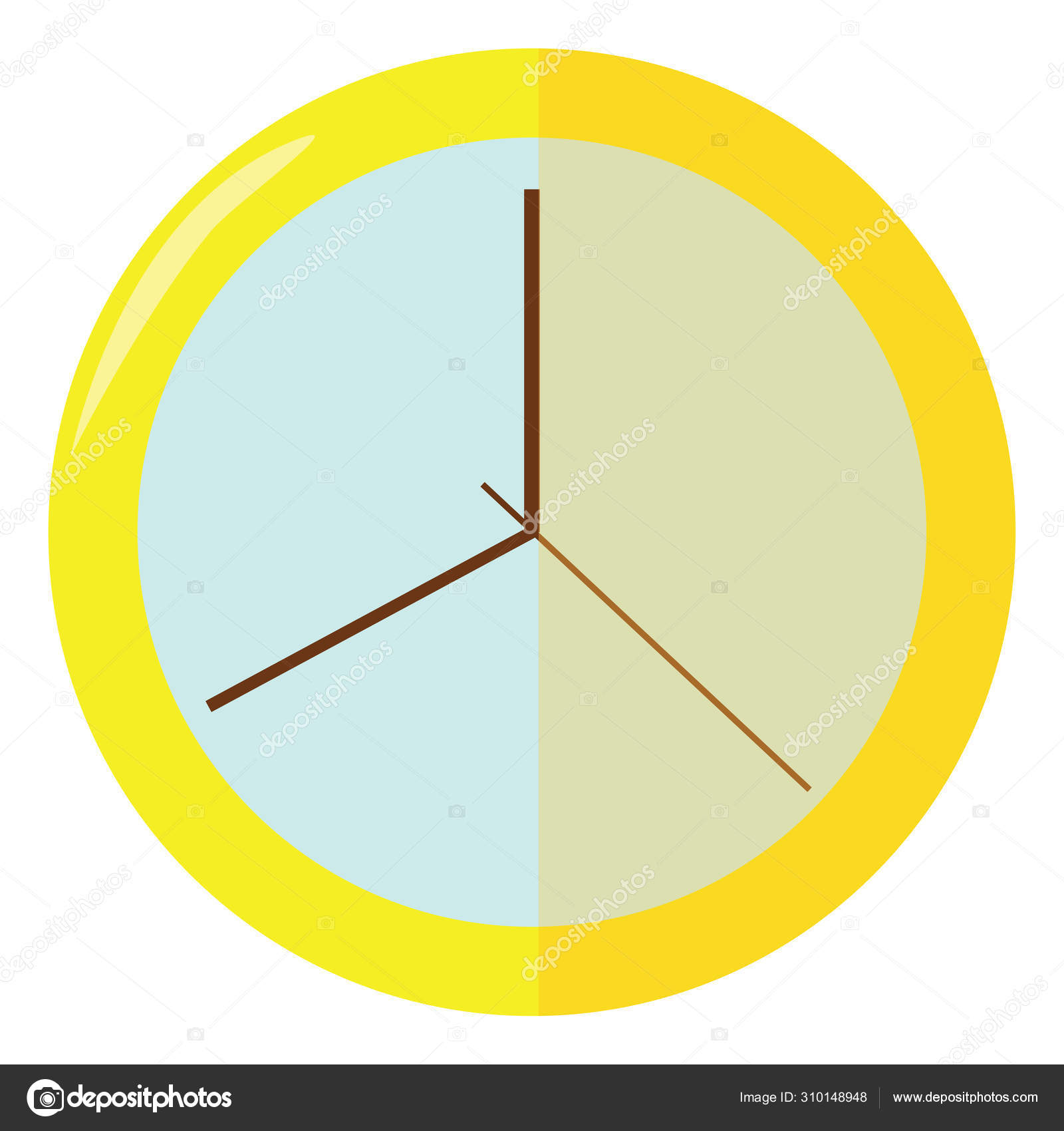 Yellow clock, illustration, vector on white background. Stock Vector by ...