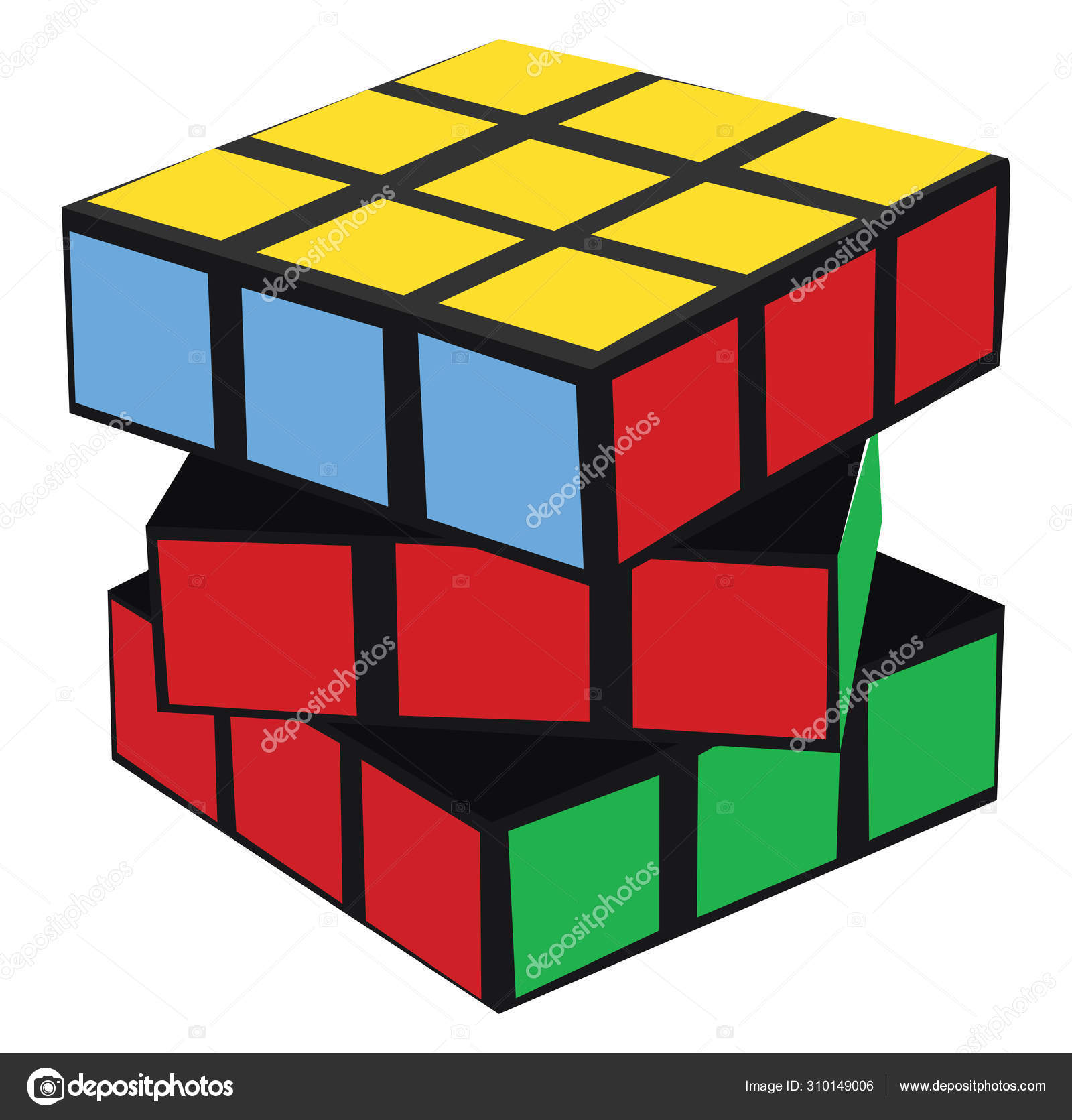 Rubiks cube, illustration, vector on white background. Stock Vector by ...