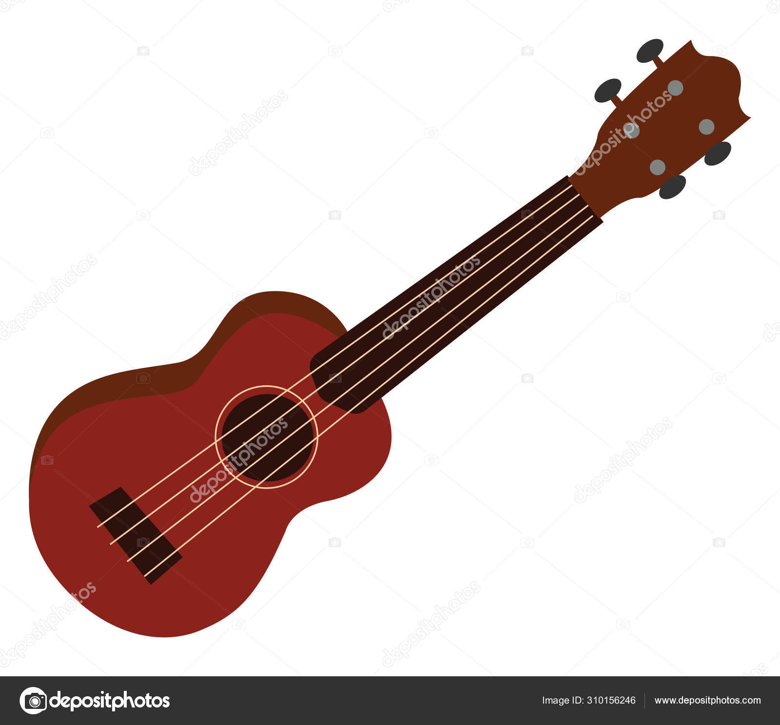 Red guitar, illustration, vector on white background. — Stock Vector ...