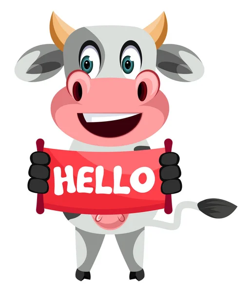 Cow with donut, illustration, vector on white background. Stock Vector ...