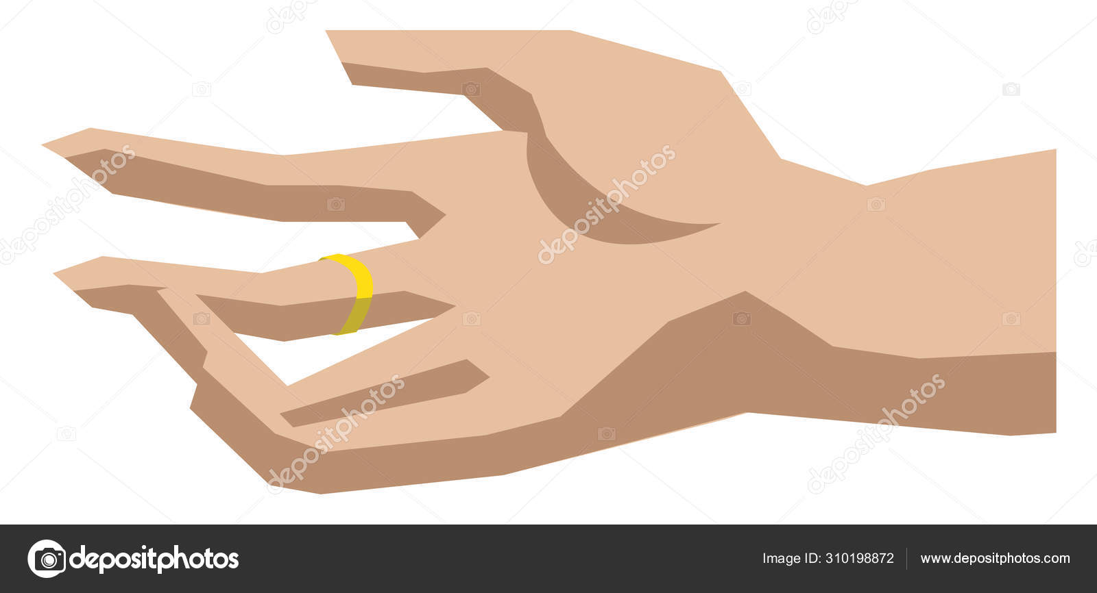 Hand with ring, illustration, vector on white background. Stock Vector ...