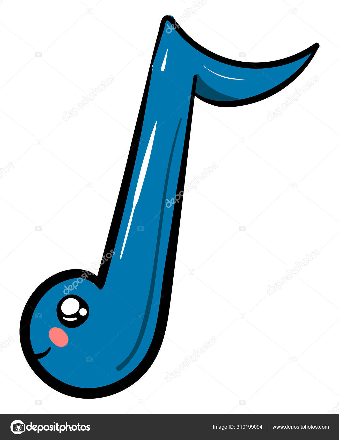 Happy music note, illustration, vector on white background. Stock ...