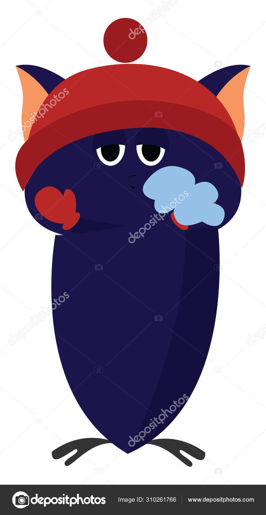 Frozen bat, illustration, vector on white background. Stock Vector ...