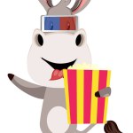 Donkey with french fries, illustration, vector on white backgrou Stock ...