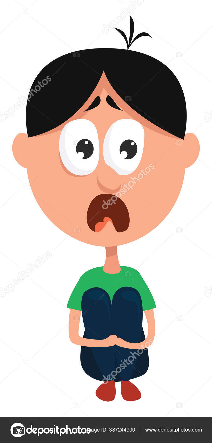 Afraid Boy Illustration Vector White Background Stock Vector by ...