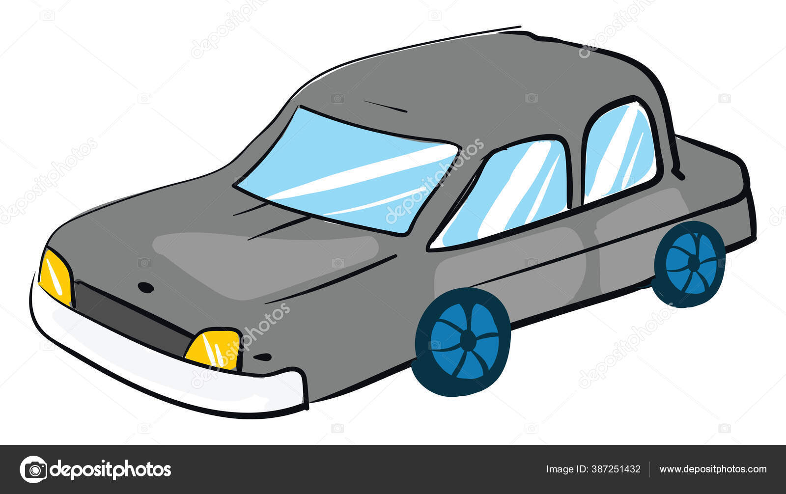 Gray Car Illustration Vector White Background Stock Vector by ©Morphart ...