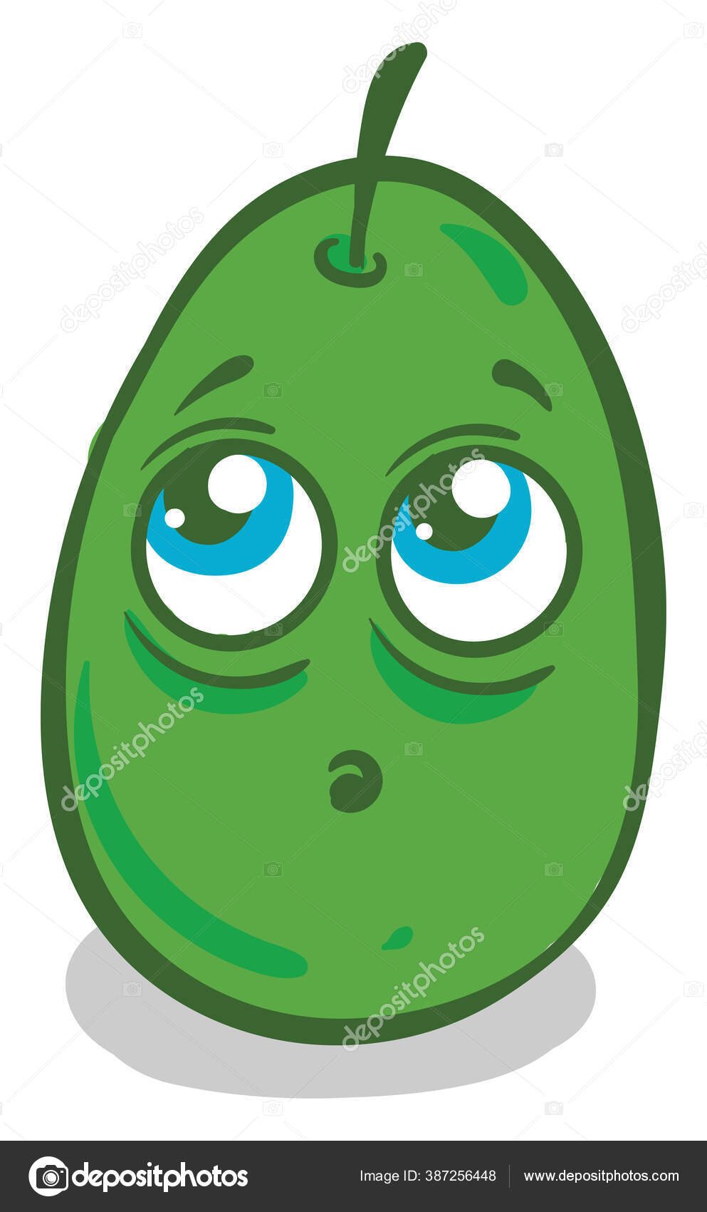 Scared Olive Illustration Vector White Background Stock Vector by ...