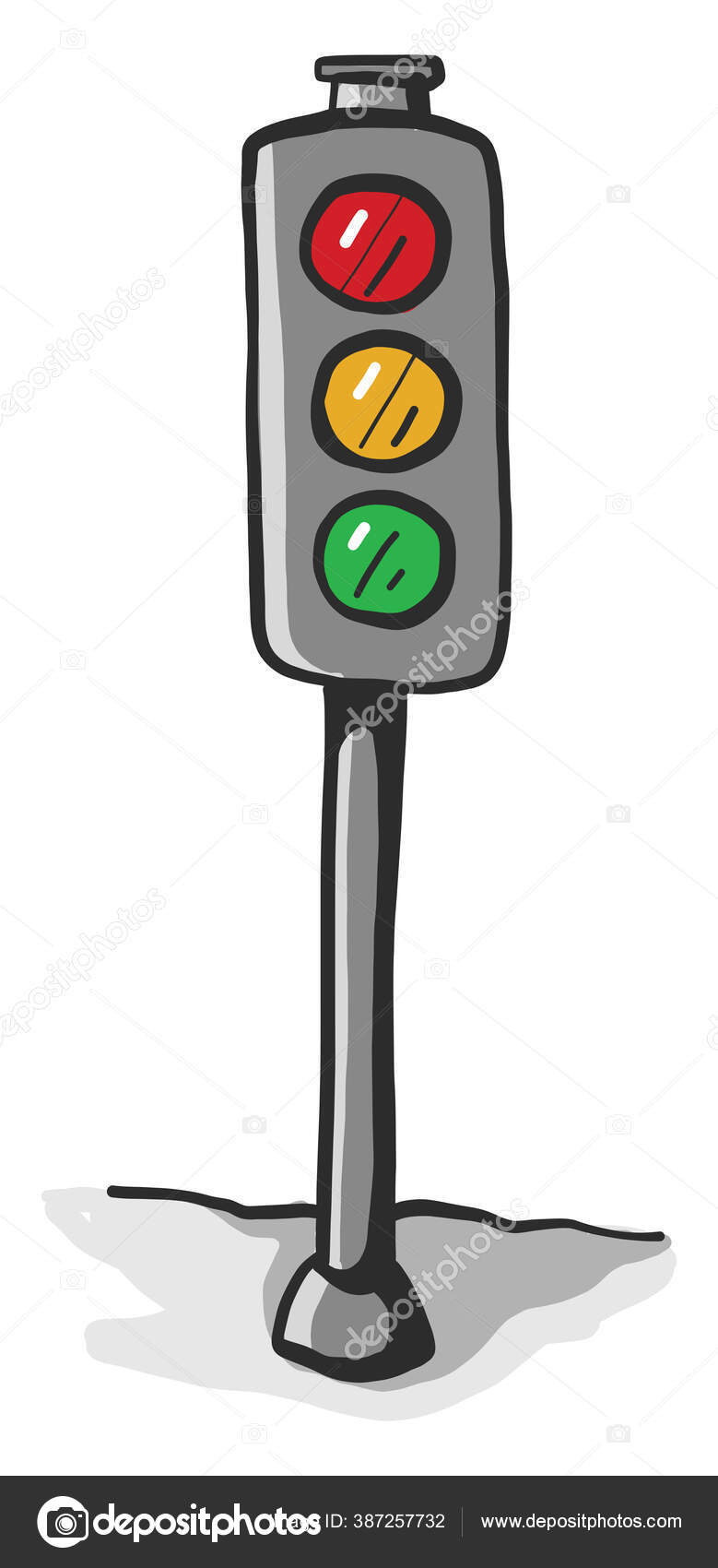 Semáforo Ilustración Vector Sobre Fondo Blanco Vector de stock ...