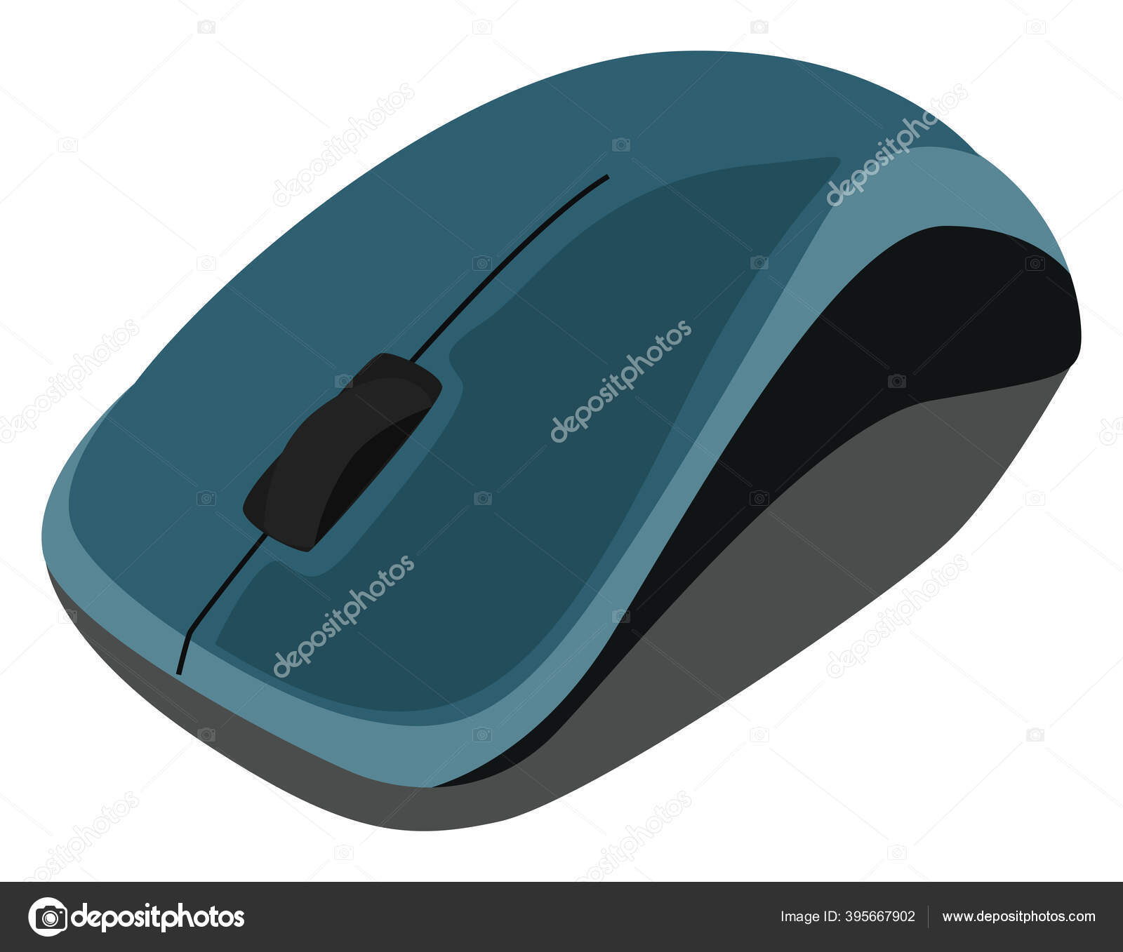 Blue Computer Mouse Illustration Vector White Background Stock Vector ...