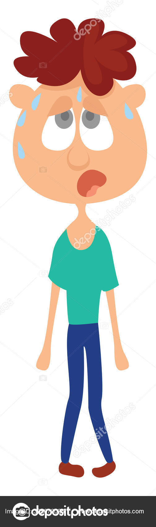 Man Sweating Illustration Vector White Background Stock Vector by ...