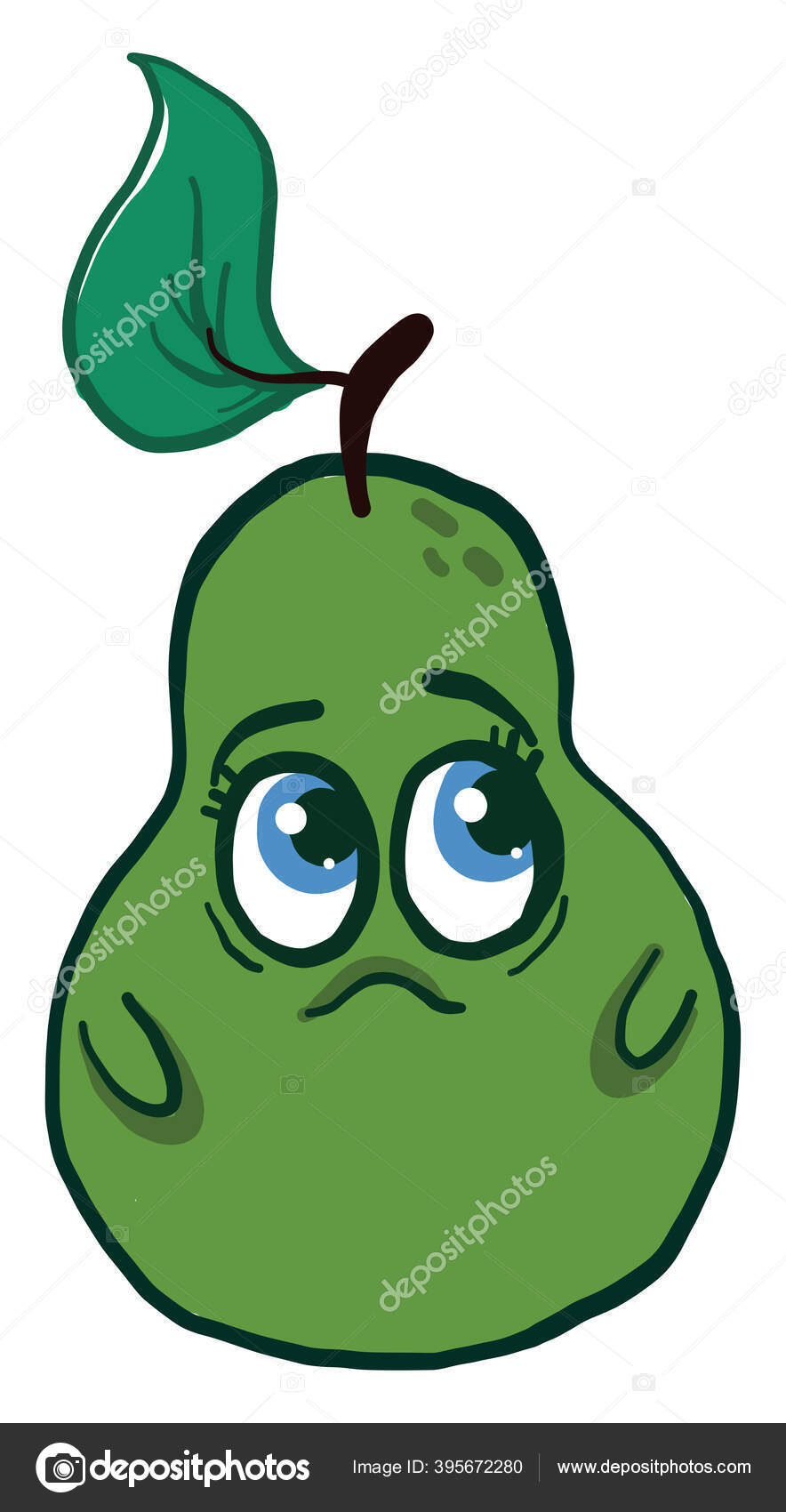 Sad Pear Illustration Vector White Background Stock Vector by ©Morphart ...