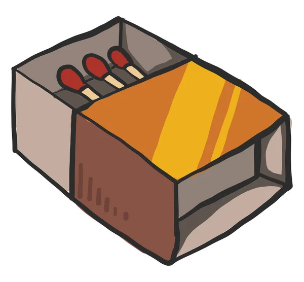 Matchbox drawing, illustration, vector on white background Stock Vector ...