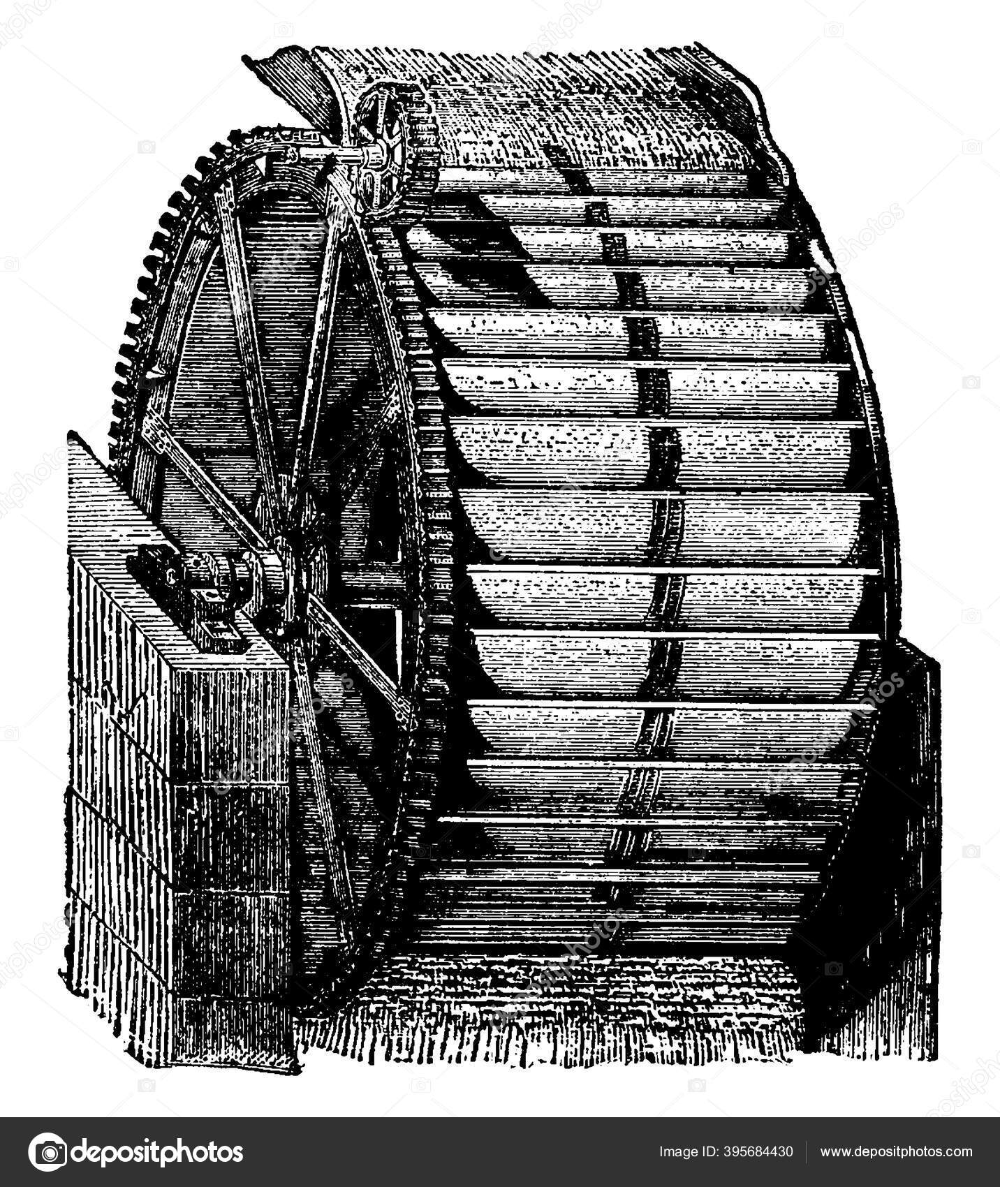 Form Water Wheel Which Water Flows Top Wheel Acts Principally Stock ...