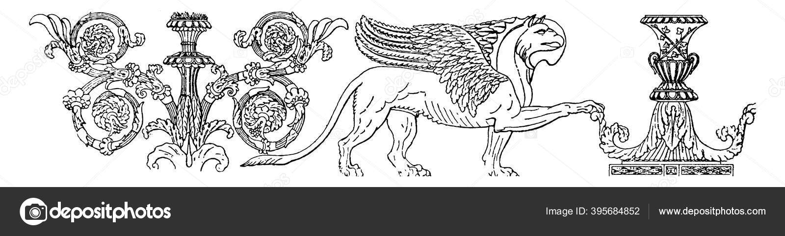 Typical Representation Roman Banner Bold Patterns Fancy Swirls Repeated ...