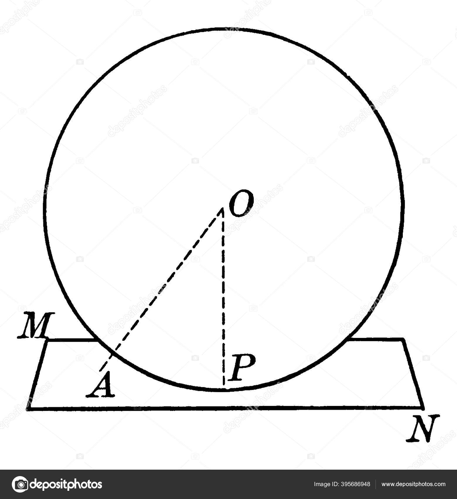 Plano Que Cruza Esfera Ponto Vetor Raio Com Centro Mostrado Vetor de ...