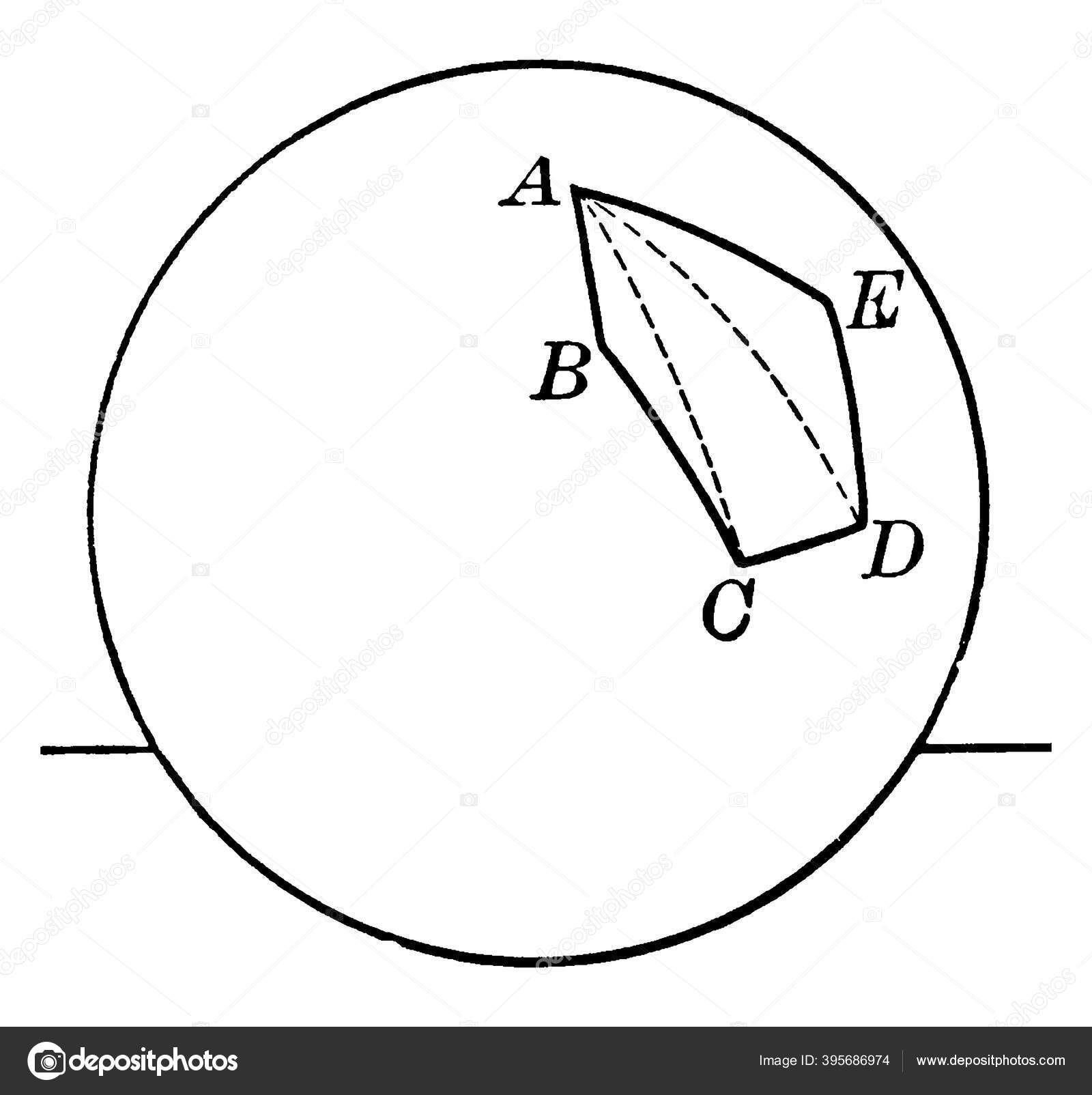 Spherical Pentagon Vertices Surface Sphere Vintage Line Drawing ...