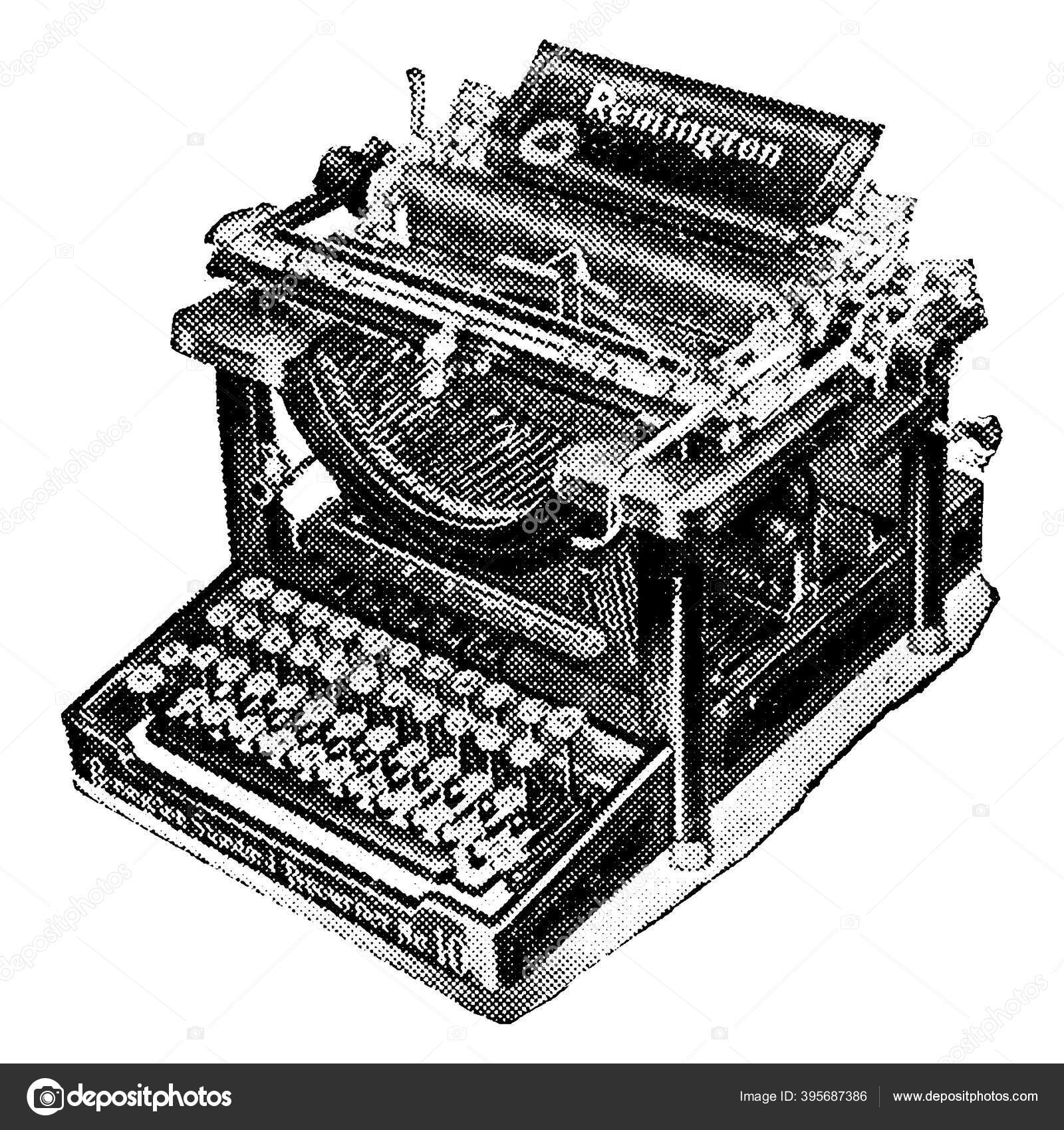 Typewriter Machine Fitted Types Which Print Pressure Keys Fingers ...