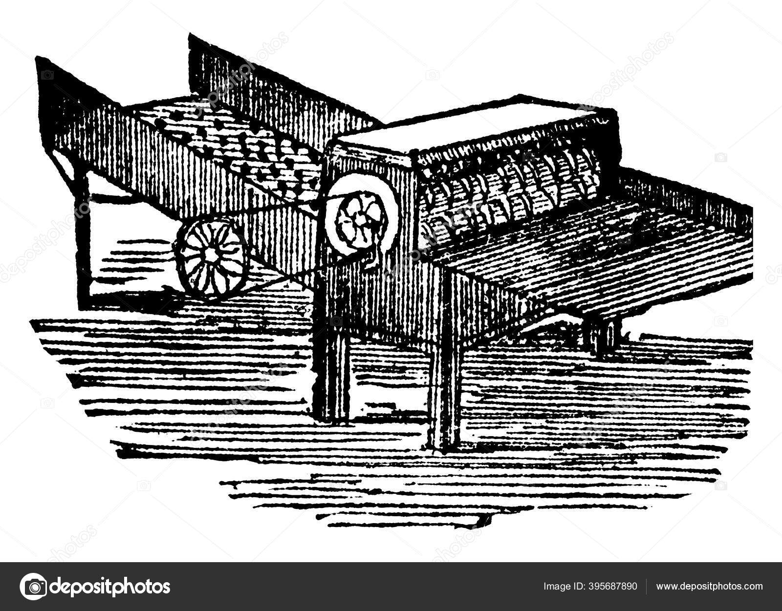 Threshing Machine Thresher Piece Farm Equipment Threshes Grain Vintage ...