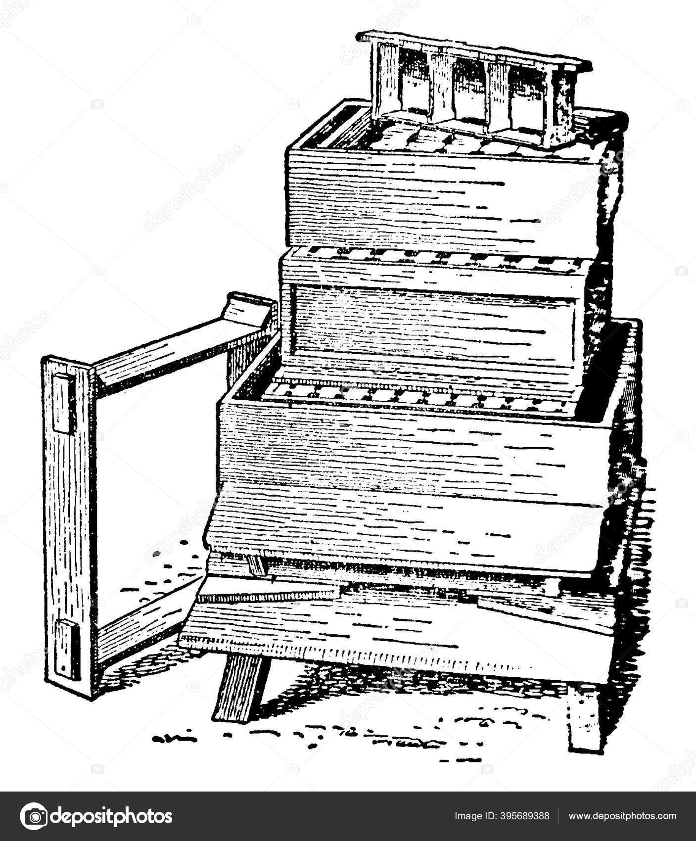 Interior Hive Double Skinned Hive Consists Pitched Roof Made Out Stock ...
