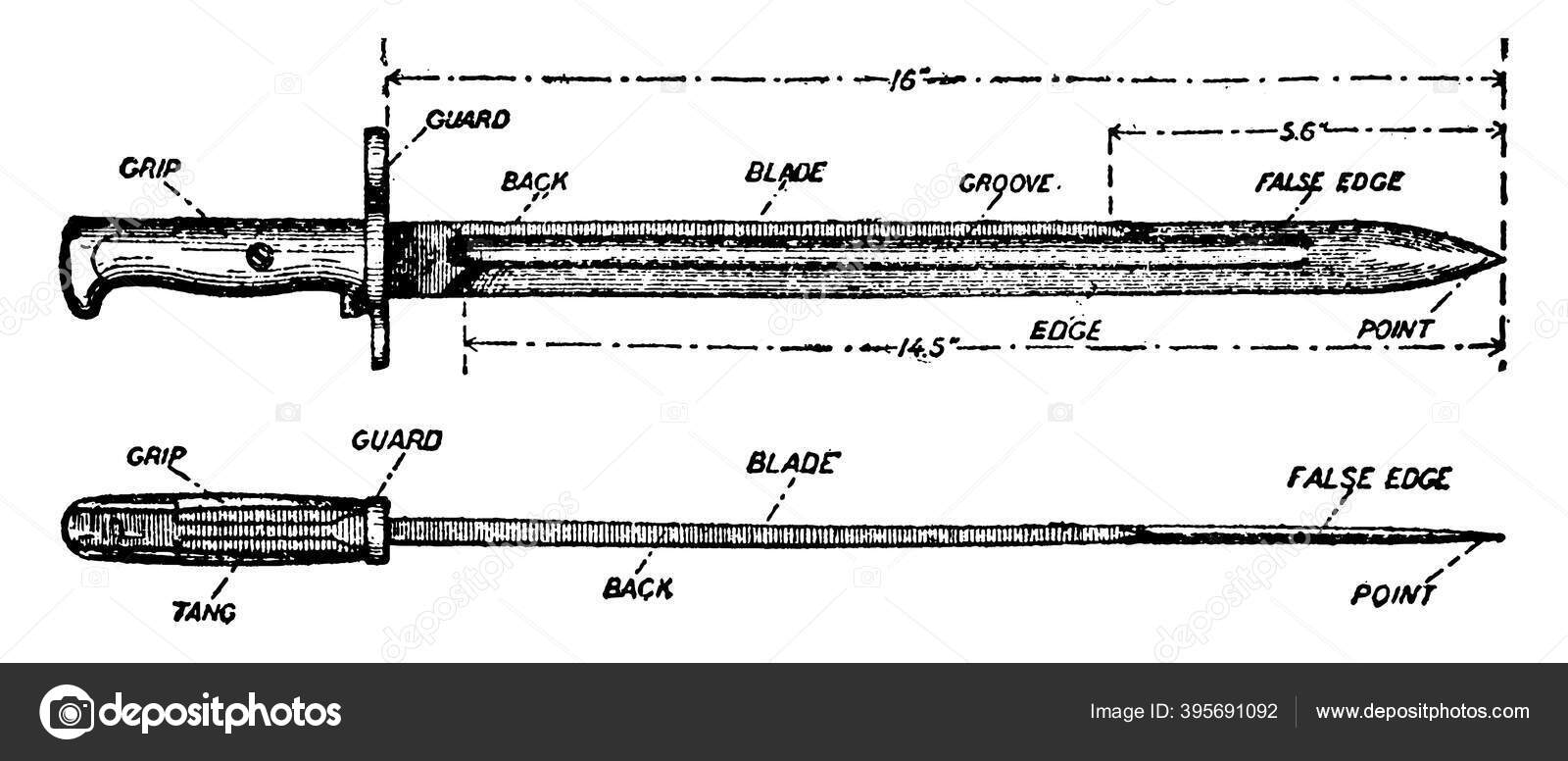 Typical Representation Bayonet Cutting Thrusting Weapon Consisting ...