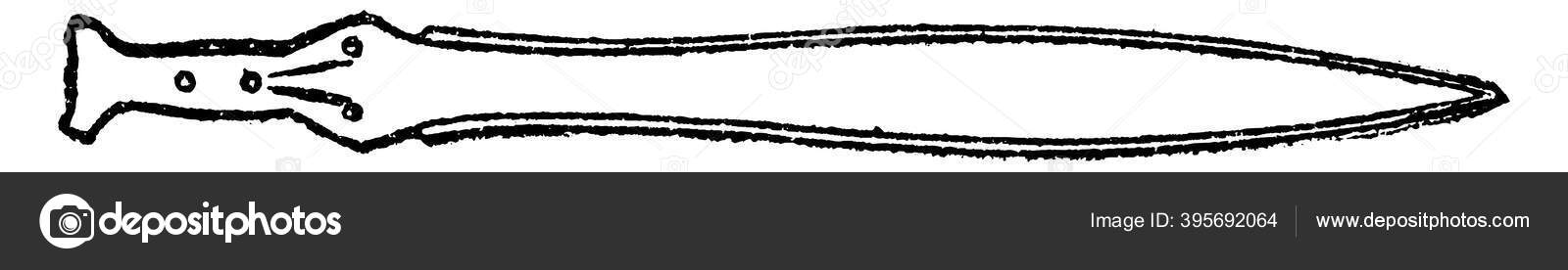 Typical Representation Bronze Sword Weapon Short Knife Has Pointed ...