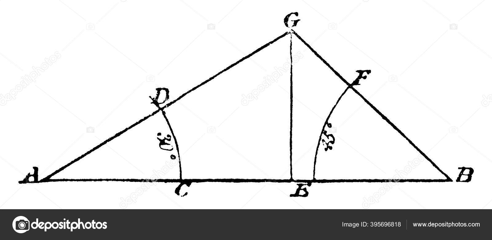 Showing Construction Triangle Two Angles Base Triangle Given Vintage ...
