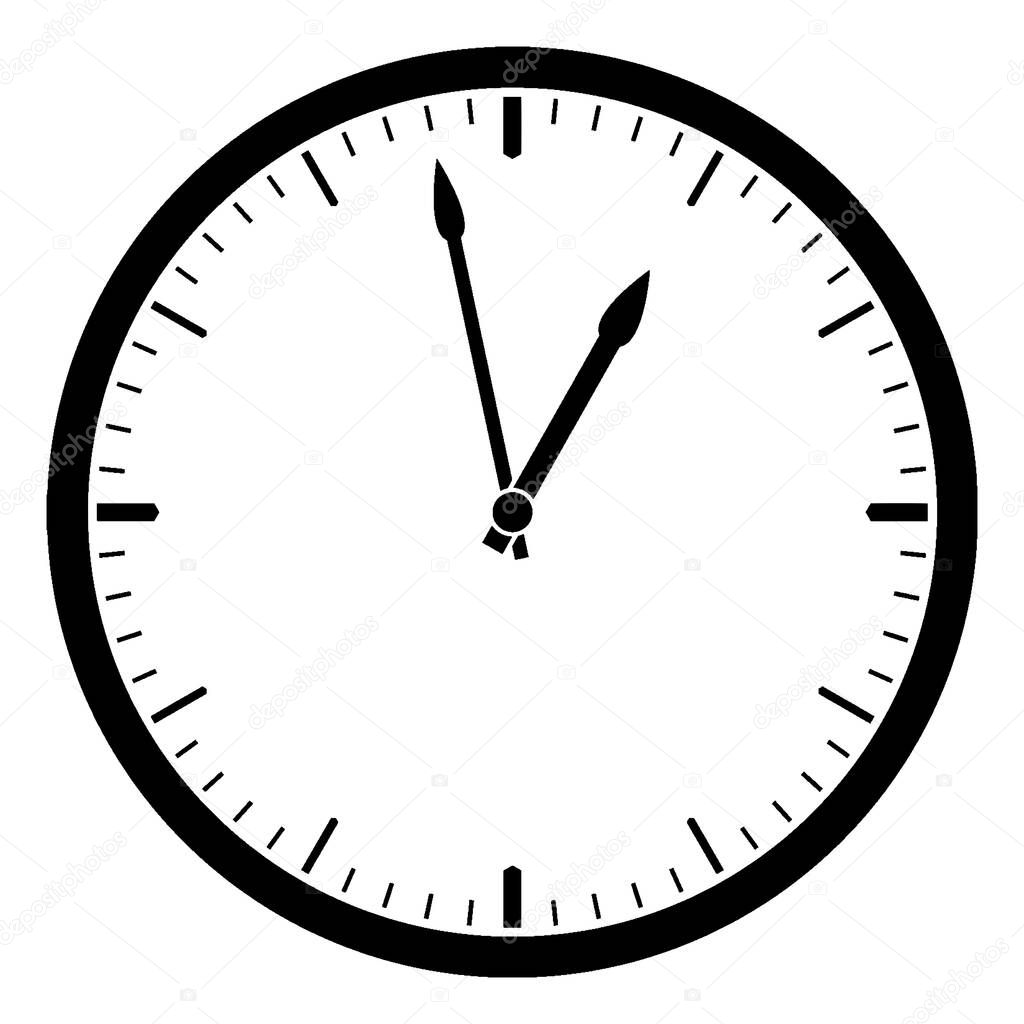 Un reloj de pared redondo de 12 horas con la aguja de hora y minuto ...