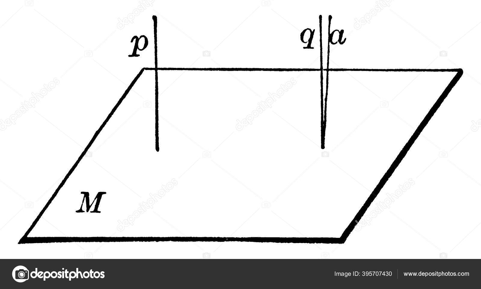 Figure Showing Two Parallel Lines Which Perpendicular Plane Vintage ...