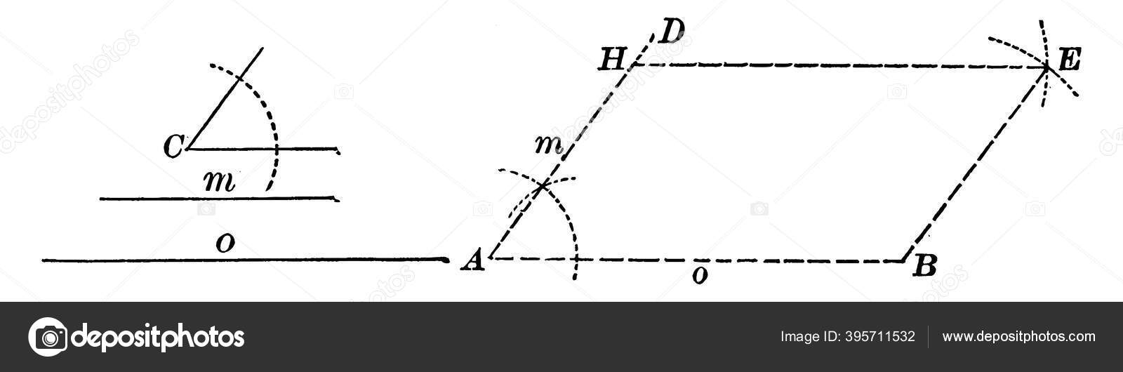Two Parallel Lines Sides Given Dotted Parallelogram Vintage Line ...