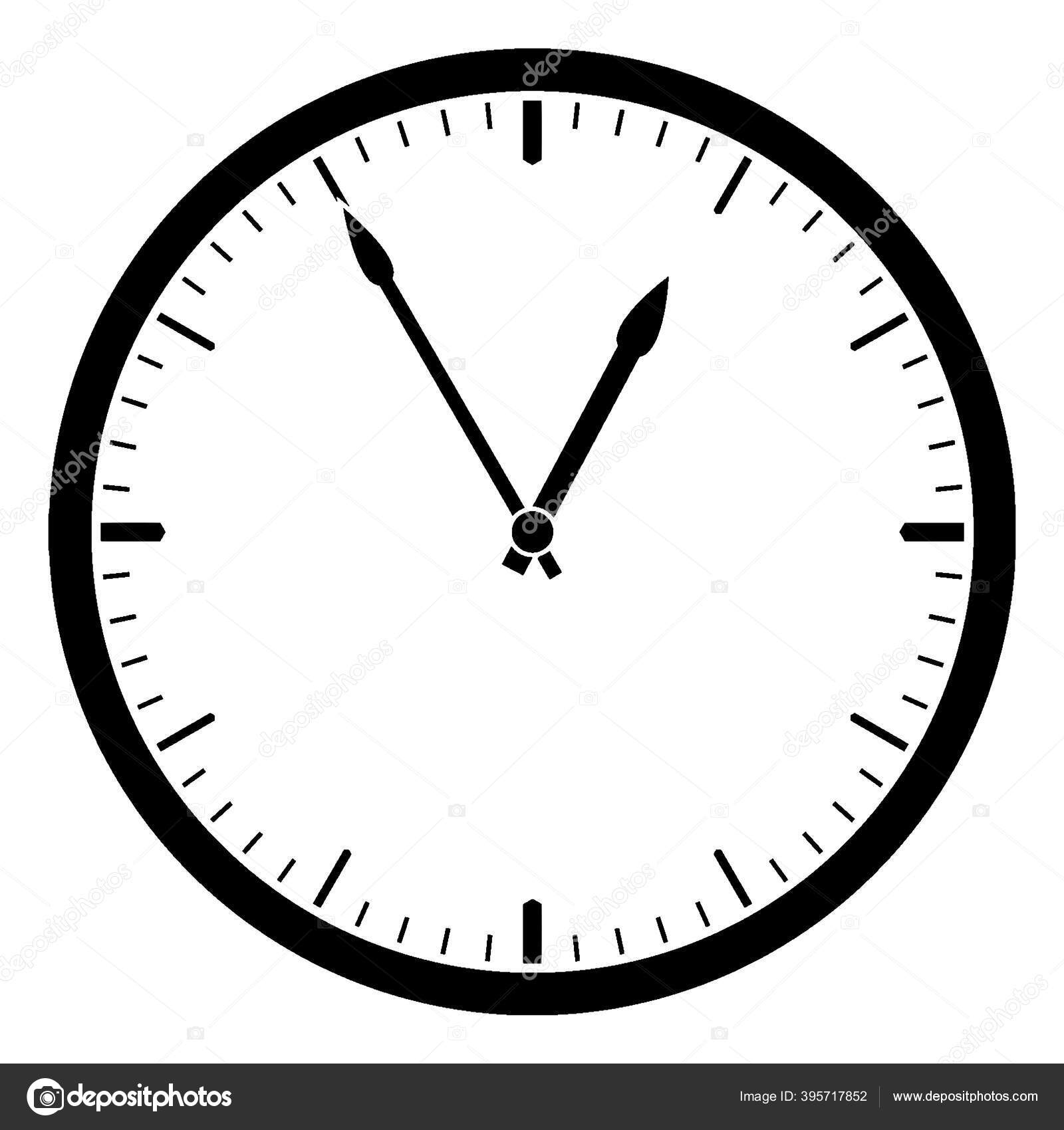 Jam Dinding Bulat Jam Dengan Jam Dan Menit Tangan Menampilkan Vektor ...