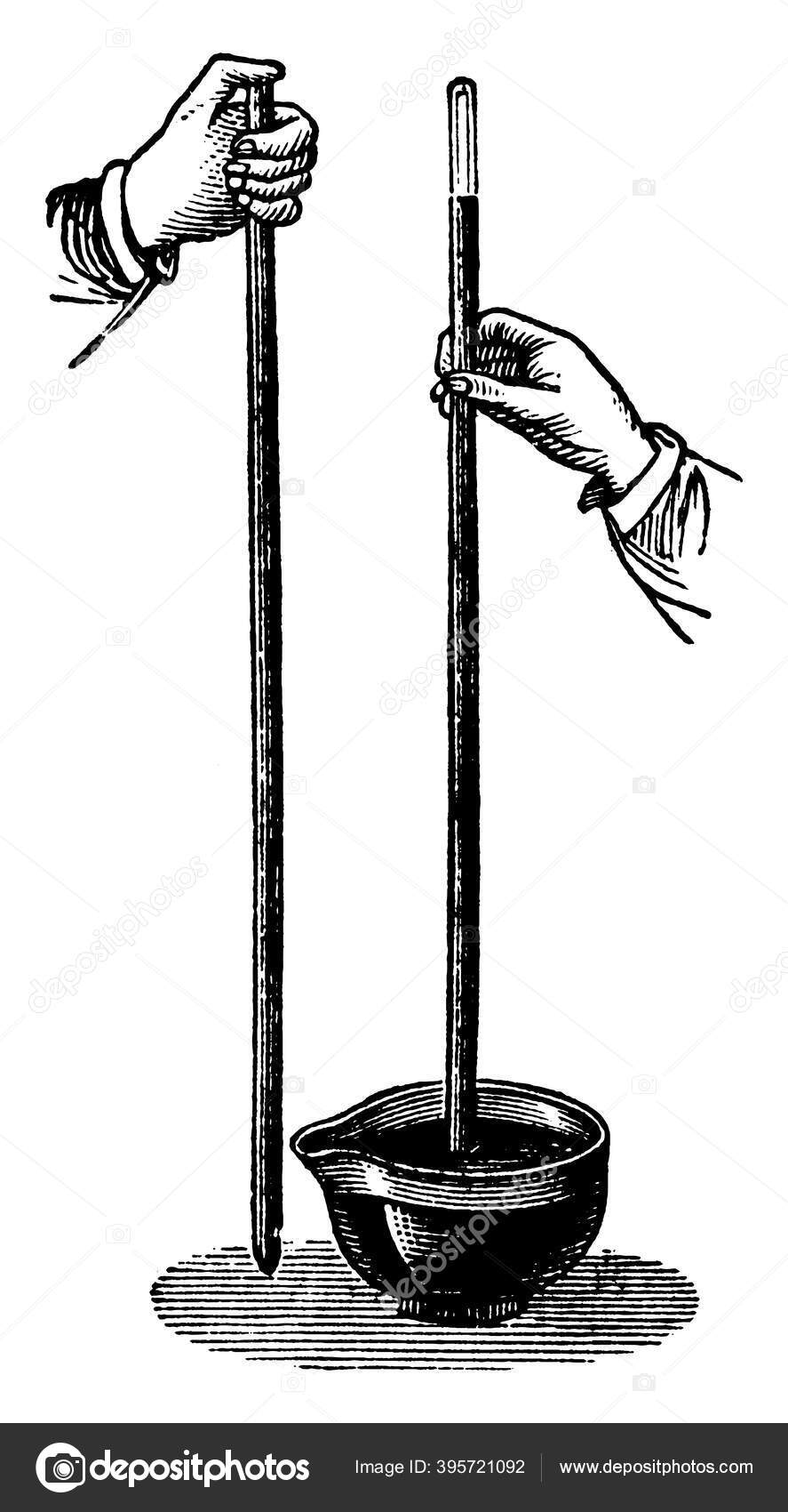 Barometer Mercury Glass Tube Use Measure Atmospheric Pressure Vintage ...