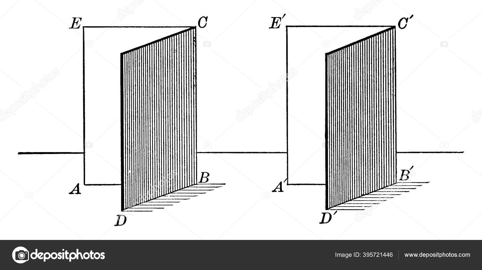 Two Equal Dihedral Angles Adjacent Faces Planes Common Edge Vintage ...