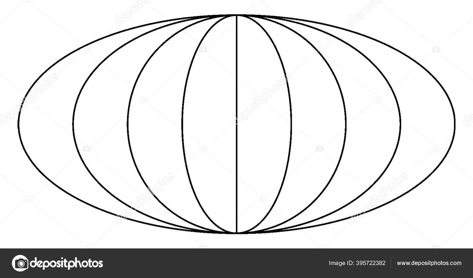Four Concentric Ellipses Vertical Line Center Major Axis Greater Minor ...