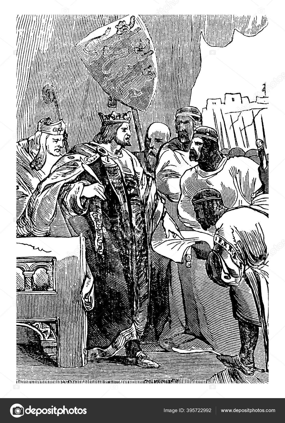 King John Group People Signing Magna Carta Vintage Line Drawing Stock ...