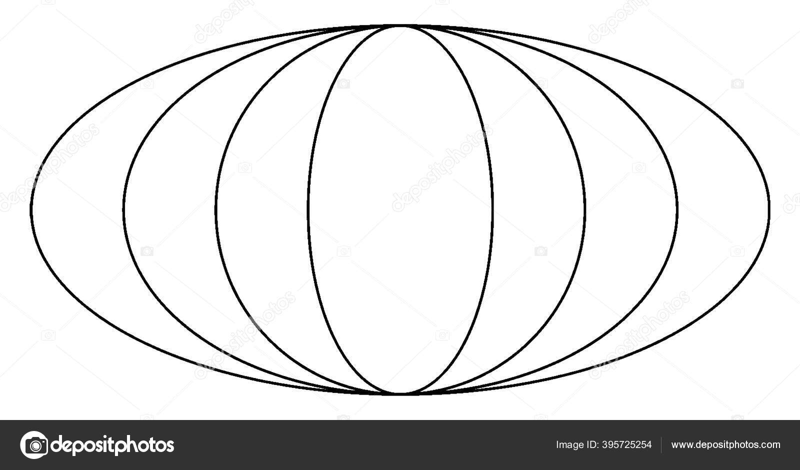 Vettoriale stockQuattro Ellissi Concentriche L'asse Maggiore Maggiore ...