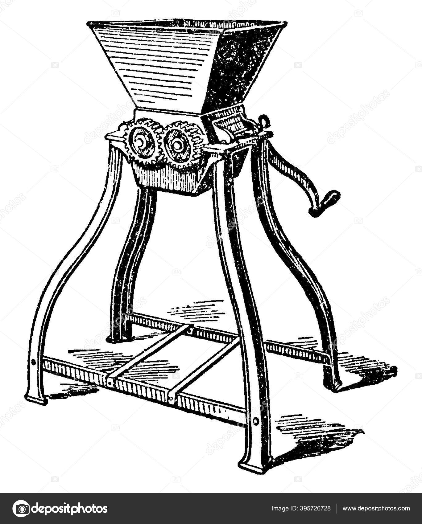 Curd Mill Vintage Line Drawing Engraving Illustration Stock Vector ...