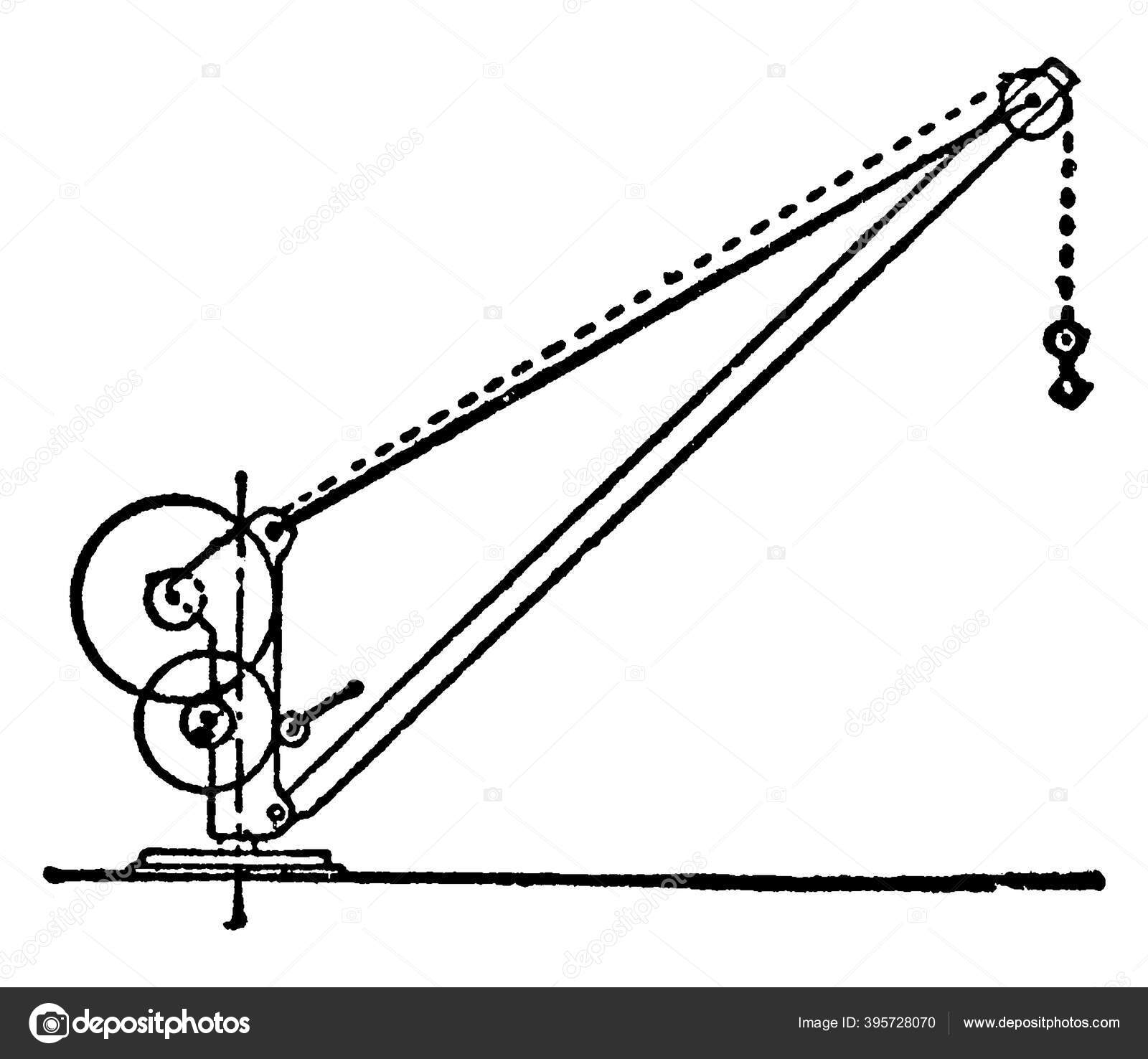Jib Vinç Hareketli Bir Kaldıracı Destekleyen Yatay Bir Üyeden Flob ...