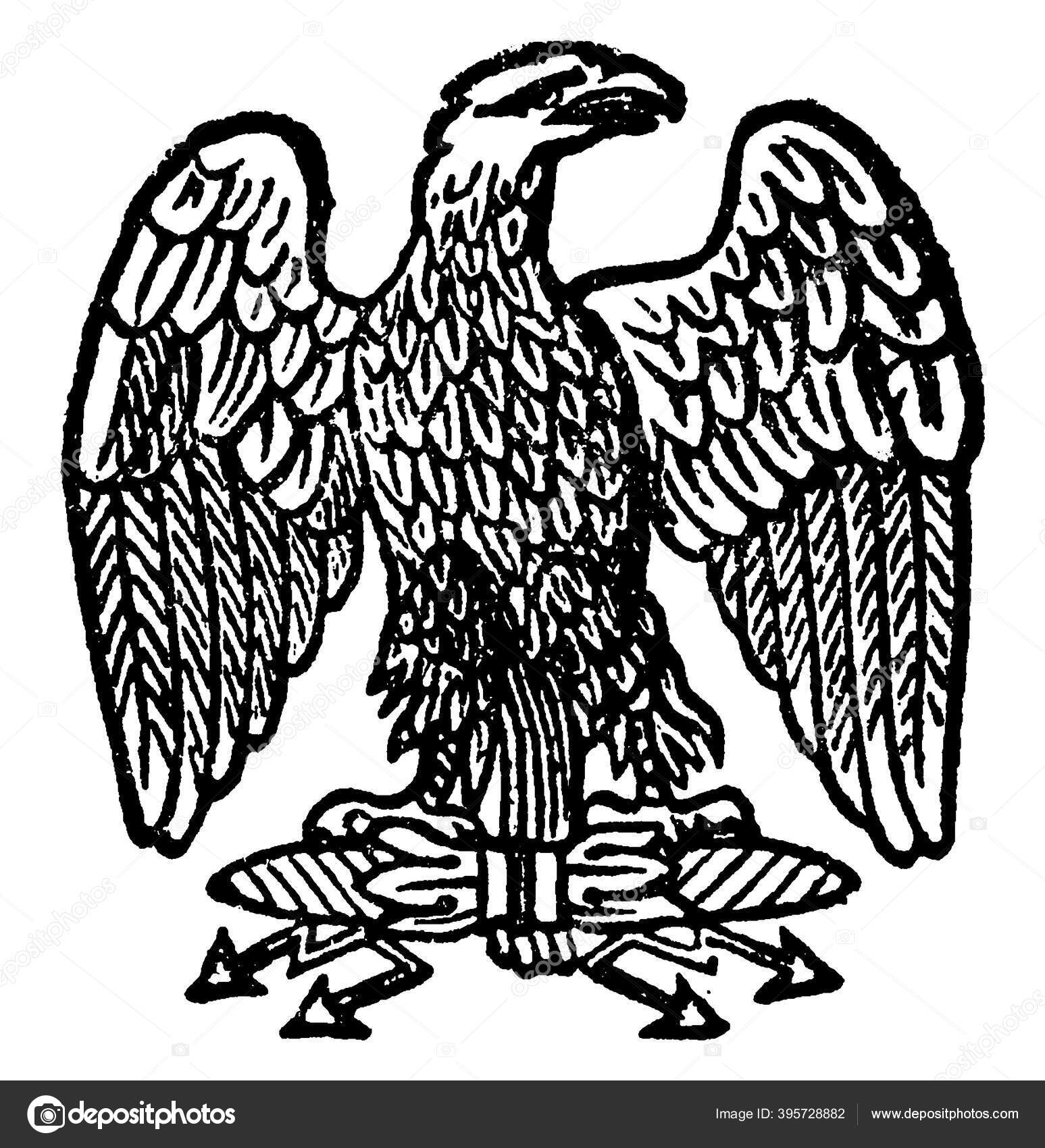 Emblem Heraldry War Legend Eagle Borne Spear Used Persians Standard ...