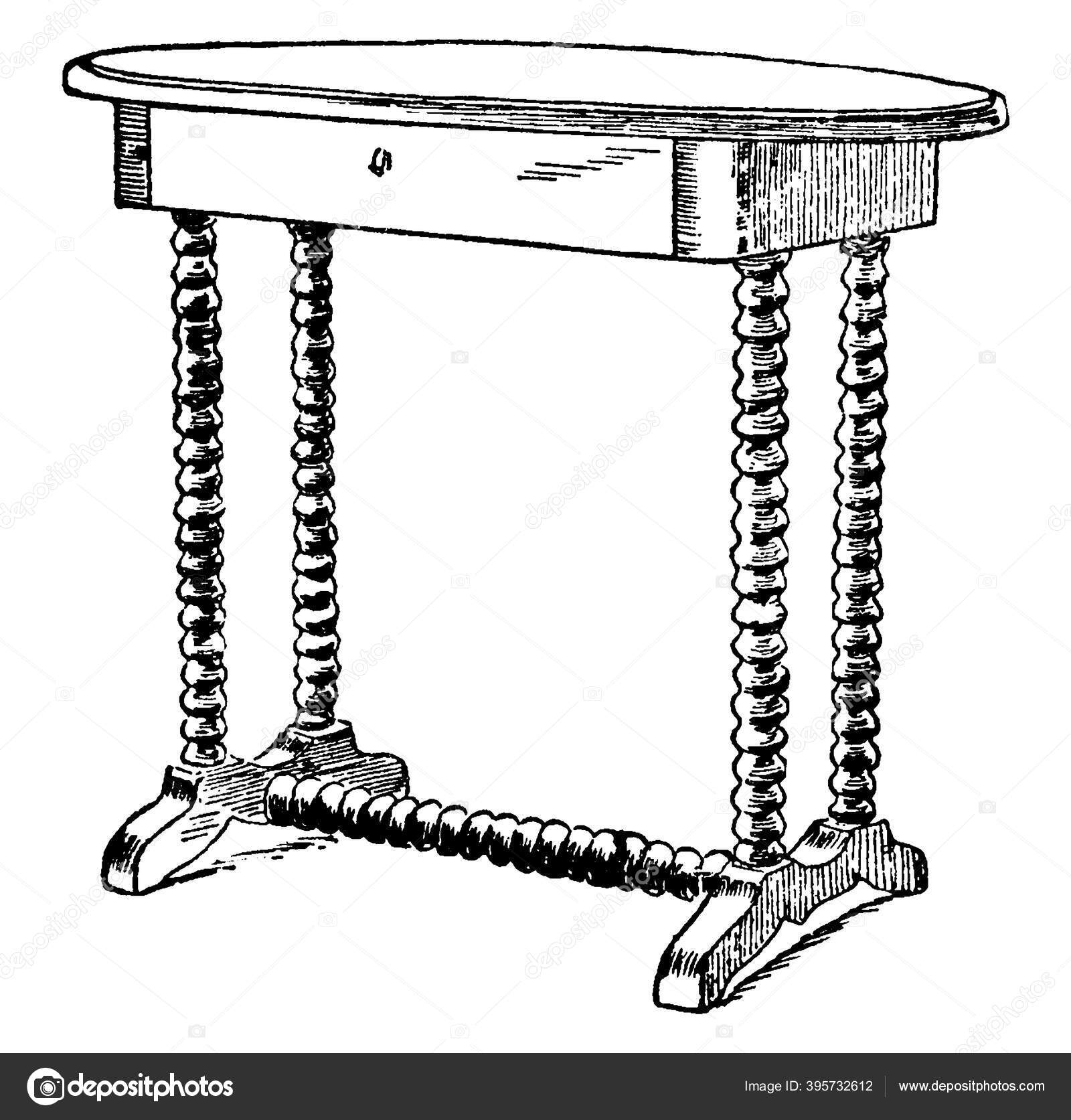 Table Which General Lee Signed Surrender Vintage Line Drawing Engraving ...