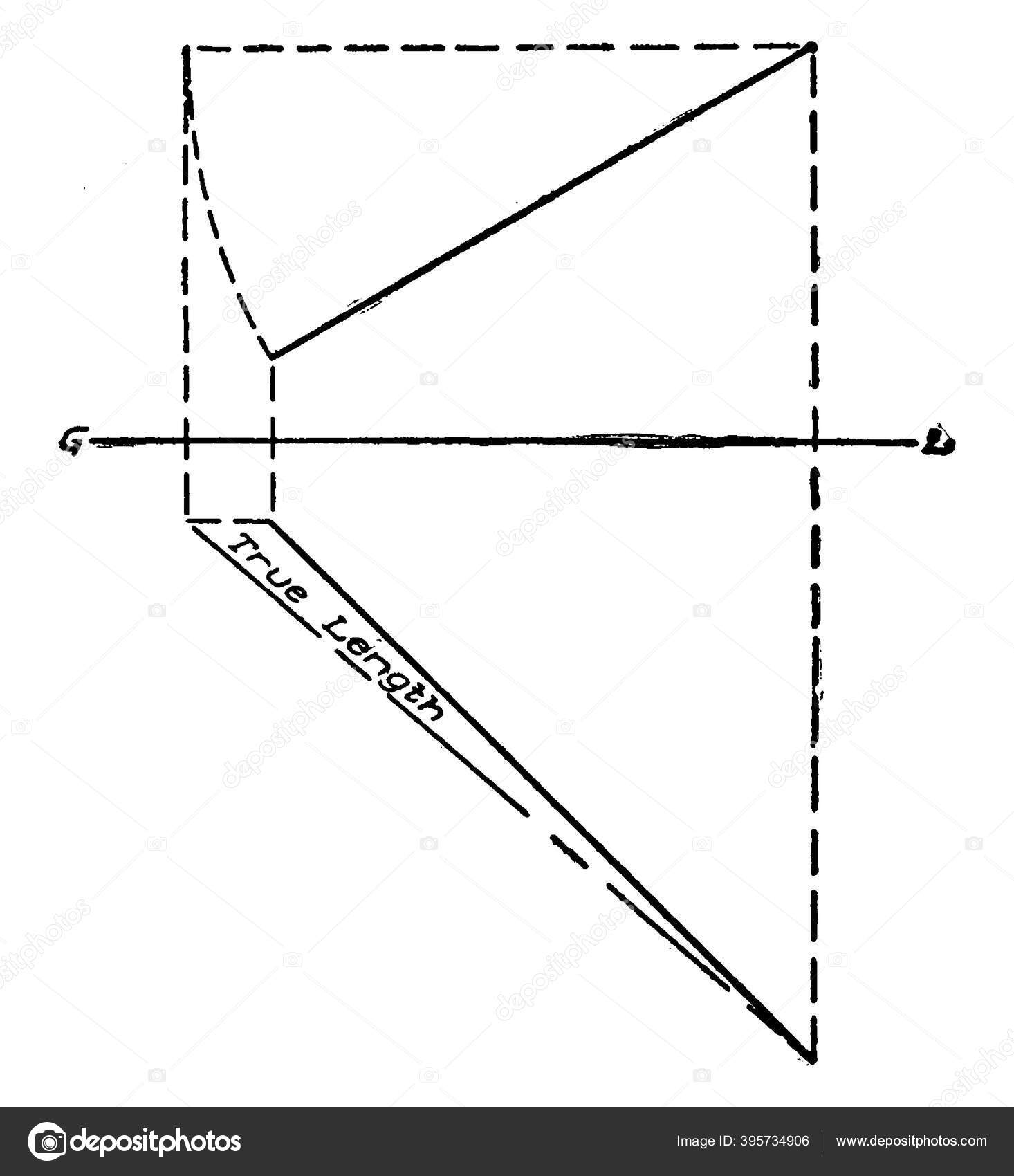 Line Segment Passing Some Geometric Shape Vintage Line Drawing ...