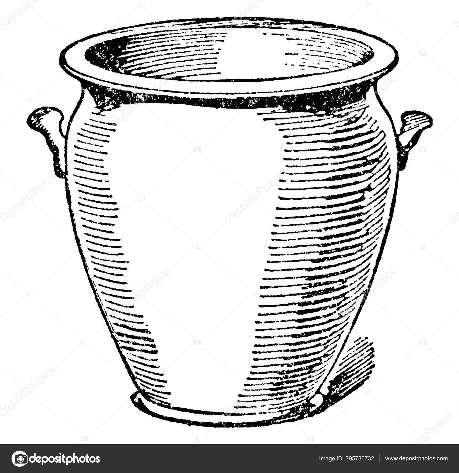 Cream Crock Illustration Vintage Line Drawing Engraving Illustration ...