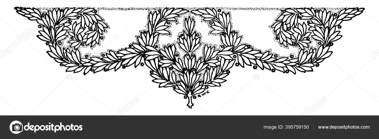 Figure Leaf Divider Vintage Line Drawing Engraving Illustration Stock ...