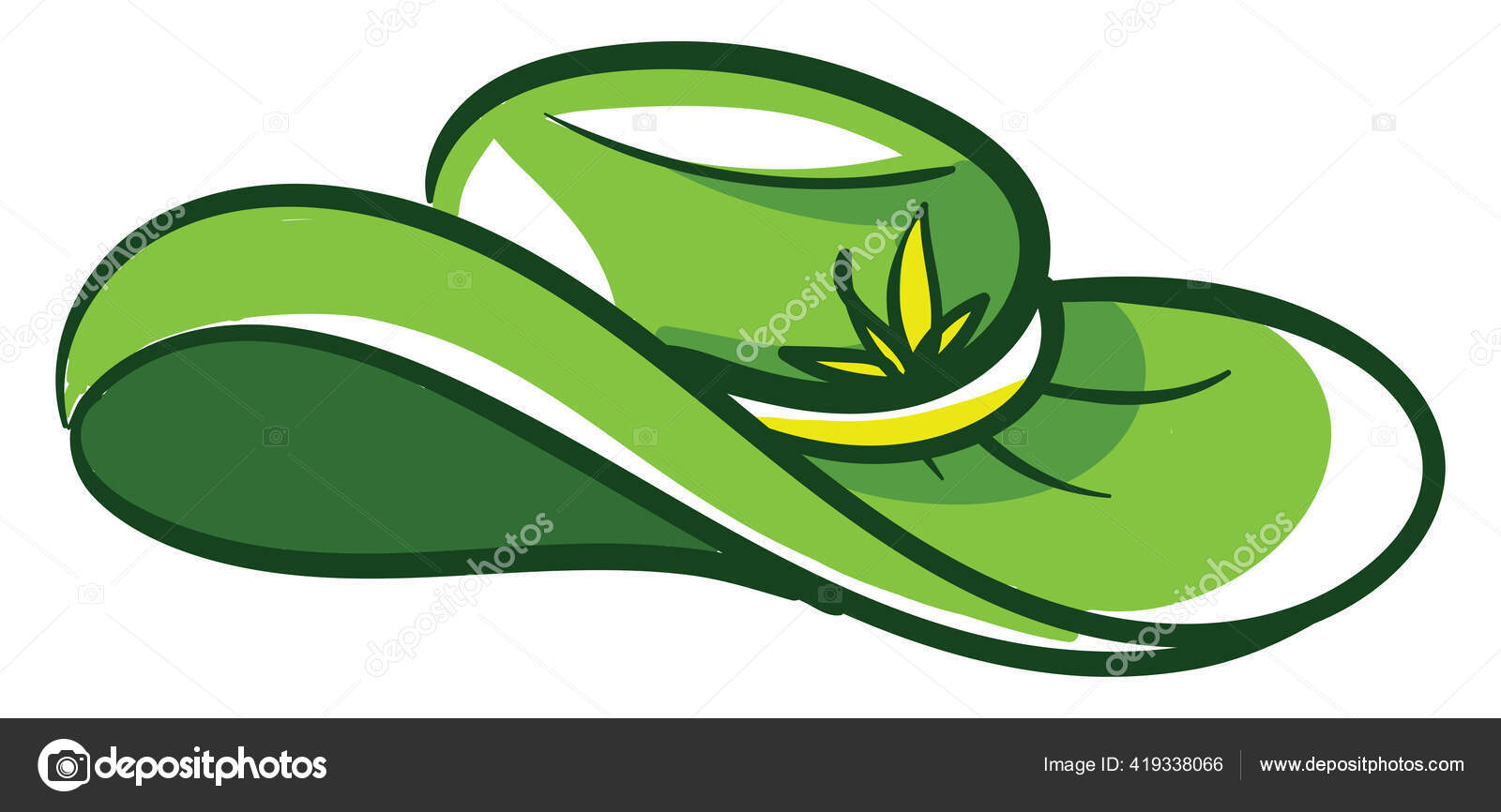 Big Green Hat Illustration Vector White Background Stock Vector Image ...