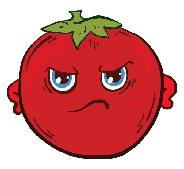 Angry Tomato Illustration Vector White Background Stock Vector by ...