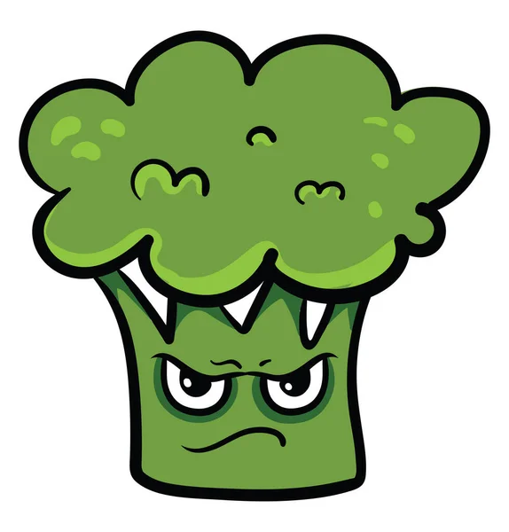 Scared Broccoli Illustration Vector White Background Stock Vector Image ...
