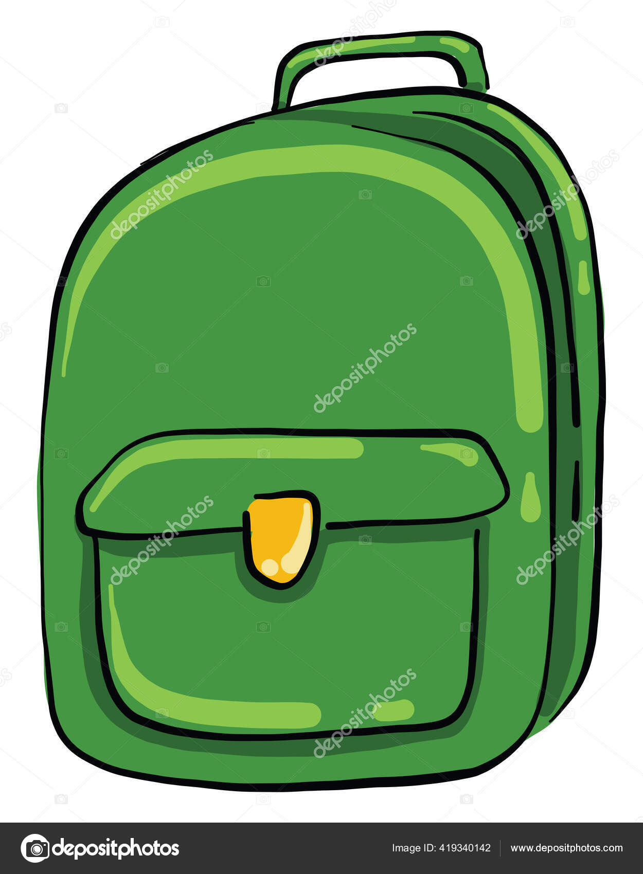 Green Backpack Illustration Vector White Background Stock Vector by ...